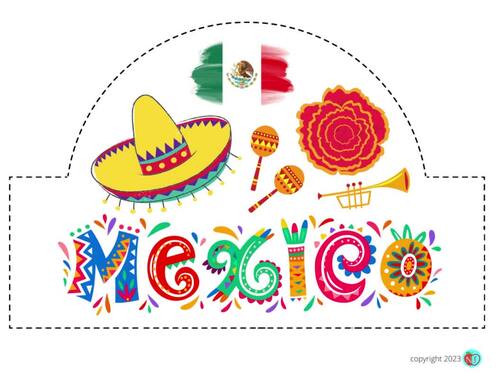 HISPANIC HERITAGE MEXICO HATS | COLOR CUT AND PASTE HAT ACTIVITY | MAKE ...