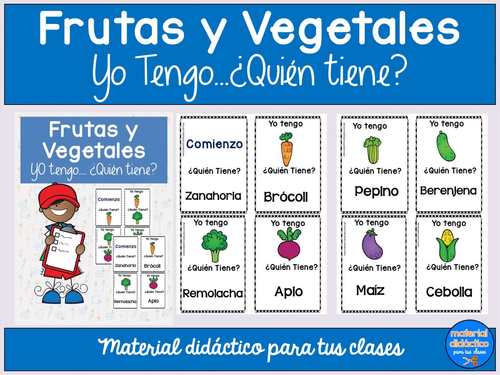 Frutas y Vegetales, Yo tengo...¿Quién tiene?-juegos- spanish resources