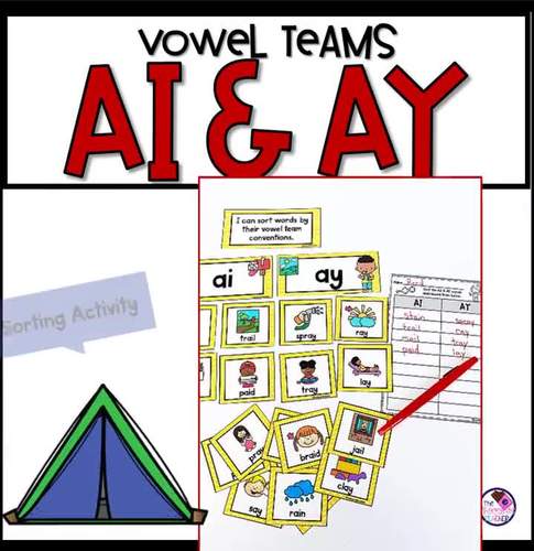 Long A AI and AY Worksheets and Phonics Centers by The Chocolate Teacher