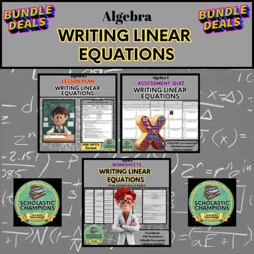 WRITING LINEAR EQUATIONS - Algebra Unit Curriculum BUNDLE | TPT