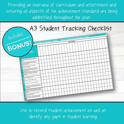 V9 Australian Curriculum ENGLISH ACHIEVEMENT STANDARD CHECKLISTS - YEAR 8