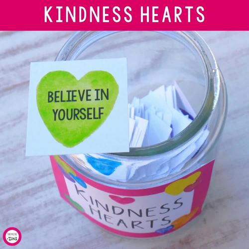 Kindness Hearts Watercolor Affirmations and Activity - Positive Student ...