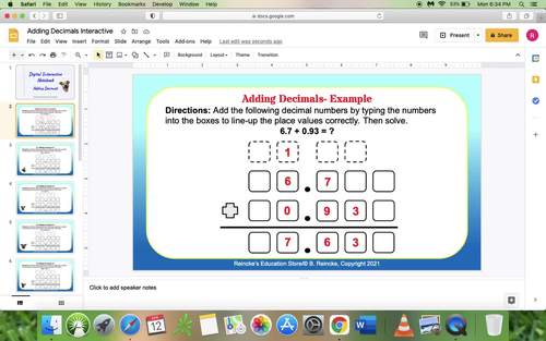Adding Decimals Digital Activity (Google Slides) by Reincke's Education ...