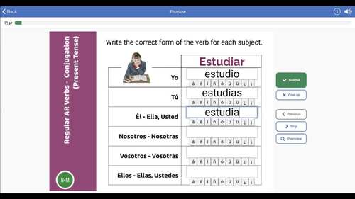 Spanish Boom Cards: Regular AR, ER, IR Verbs-Present Tense - Bundle ...