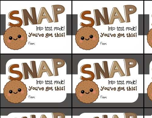 Ginger Snaps Cookies Testing Motivation Treat Tag- Snap into test mode ...