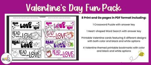 Valentine's Day Fun Pack: Puzzles, Bookmarks and Printable Valentine Cards