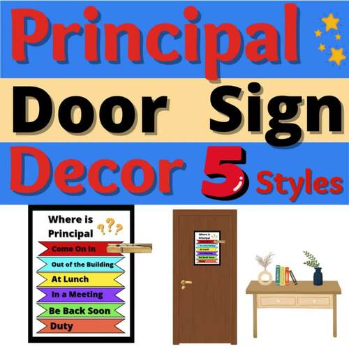 Door Sign Where is the Principal Resource School Decor by IncredibleDesigns