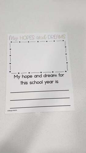 My Hopes and Dreams – Goal Setting Writing Activity for Back to School ...
