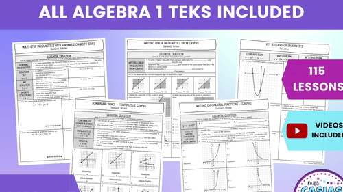 Algebra 1 Guided Notes Lessons Mega Bundle Entire Year by mrscasiasmath Algebra 1 Guided Notes Lessons Mega Bundle Entire Year by mrscasiasmath