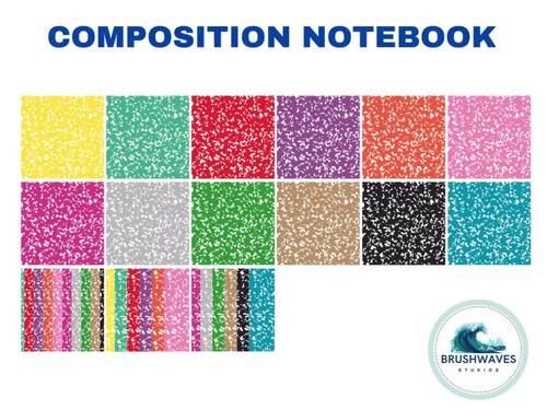Composition Notebook Classroom Décor Set by BrushWaves Studios | TPT