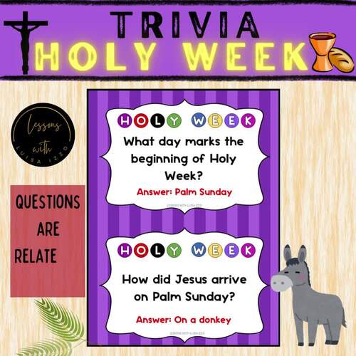 Holy Week Religious Trivia – No Prep Lent/Easter Activity! | TPT