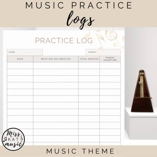 Music Practice Logs - Student, Classroom, Ensemble, Instrument, Voice