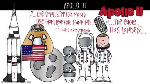 Apollo 11 clip art, Moon Landing clip art, Space clip art COMBO PACK