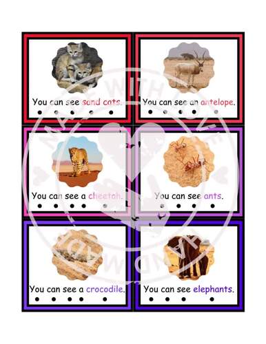 Sahara Desert Animals Vocabulary Activity Pack "You can see..." | TPT