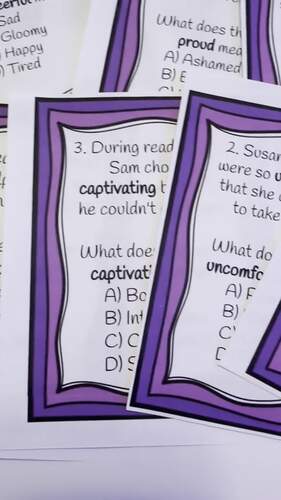 Context Clues Scoot Game Reading Activity Task Cards for Centers or ...
