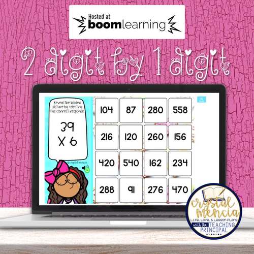 4NBT5 & 5NBT5 Multiply 2 digit by 1 digit Valentine Reveal a Picture ...