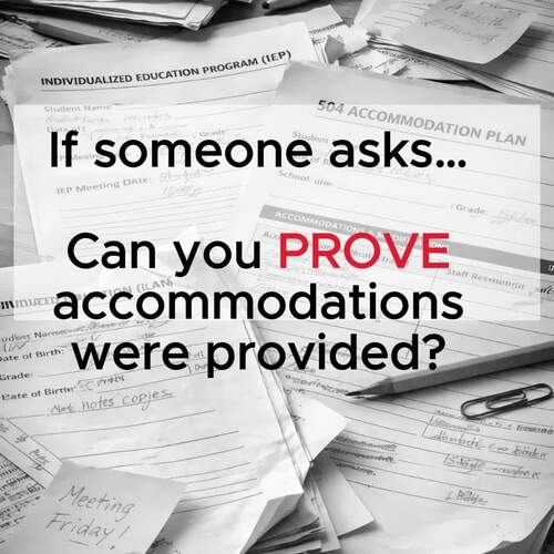 IEP / 504 ACCOMMODATION COMPLIANCE & DOCUMENTATION SYSTEM (EXCEL) by ...