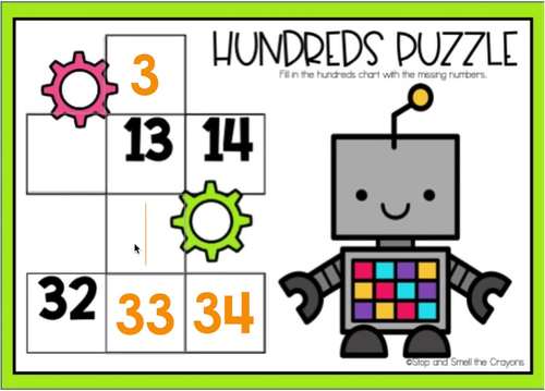 Boom Cards™ | Hundreds Chart Puzzles by Stop and Smell the Crayons