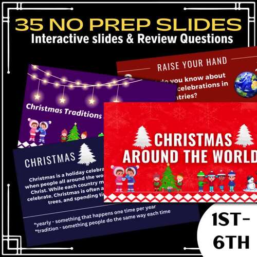Christmas Around The World - No Prep General Classroom Lesson - 35 Slides