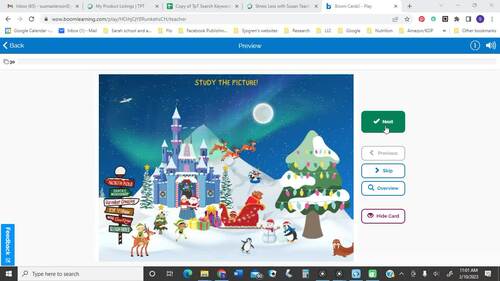 Christmas Visual Memory Game BOOM Cards by Stress Less with Susan