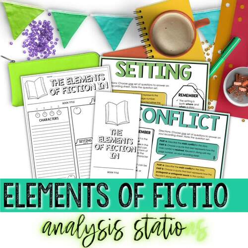 Reading Stations For ANY Fiction Text - Story Element Analysis by Hey ...