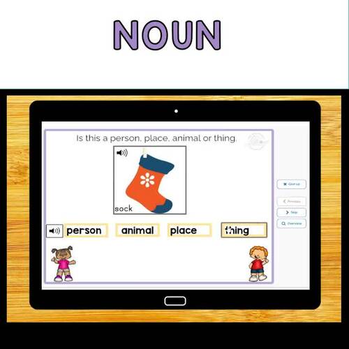 Noun Sort! Boom Cards™ | Identify person, place, thing, or animal