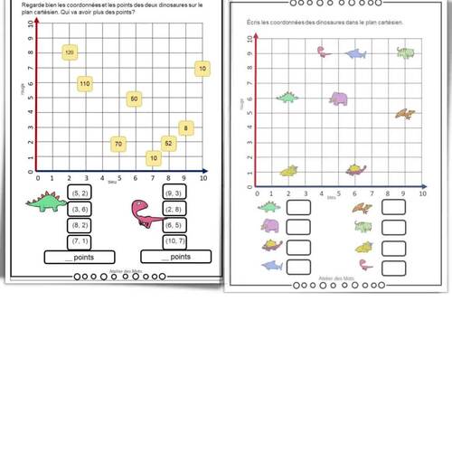 Le plan cartésien 4e / 4th grade Math by Atelier des Mots | TPT