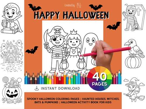 40 Cute Halloween Coloring Pages for Kids | Ghosts, Pumpkins & Friendly ...