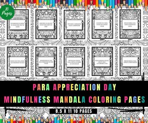 Para Appreciation Day, Door Decorations Saying Coloring Pages | TPT
