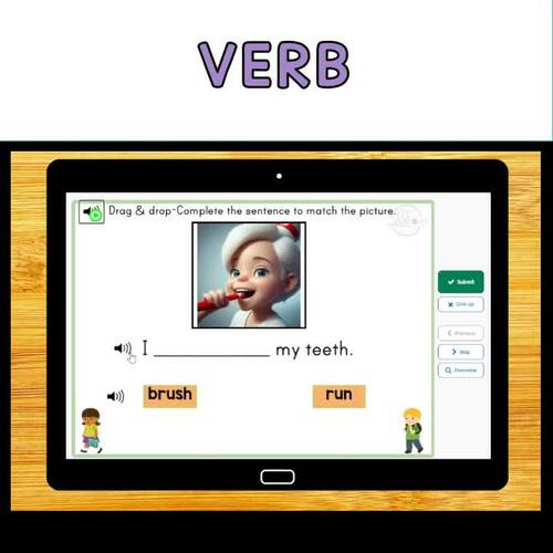 Action Verbs | Grammar | Boom Cards by Limes and Lemons | TPT