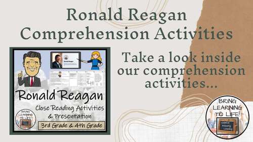 Ronald Reagan Close Reading Passage & Comprehension Activities | 3rd ...