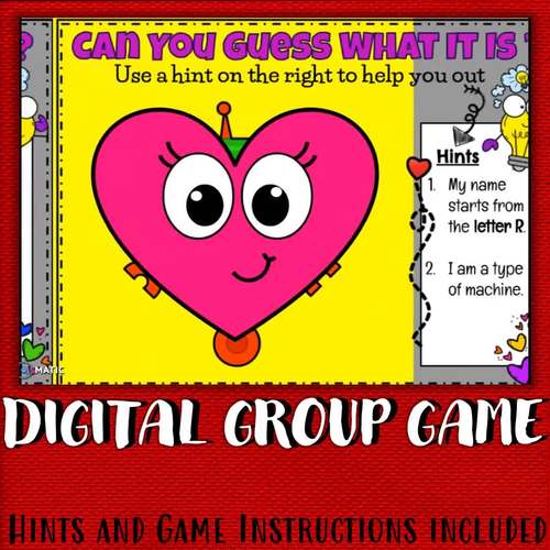 Valentines Day Party Games and Digital Activities | Can you guess it