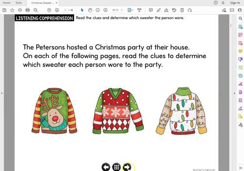 Christmas Sweater Speech Therapy Activities Articulation & Language ...