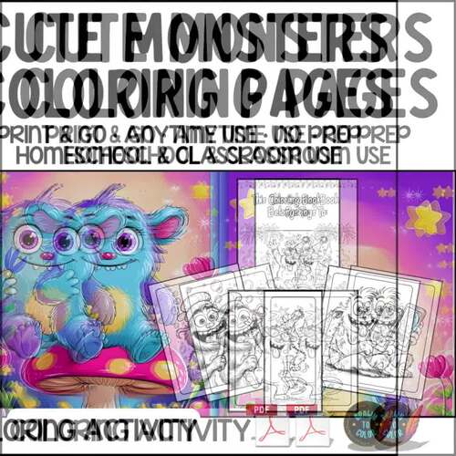 Cute Monster Coloring Pages | Print & Go Activity for Classrooms and ...