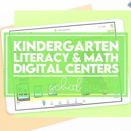 Digital Centers for Kindergarten Math and Literacy Centers School Themed