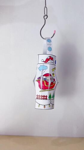 Christmas Paper Lantern & Coloring Craft – Fun Holiday Activity for Kids