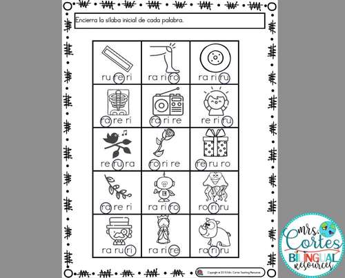 Centros conciencia fonológica- Letra r /r̄/ by mrscortes | TPT