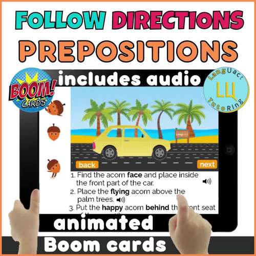 BOOM CARDRS PREPOSITIONS | WITH AUDIO & ANIMATED GIFS | TPT