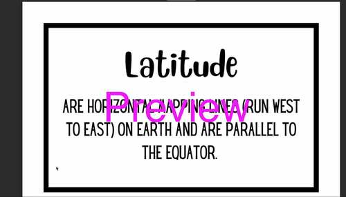 Geography Unit Vocabulary Cards (PDF Printable Resource) by Singer in Sixth