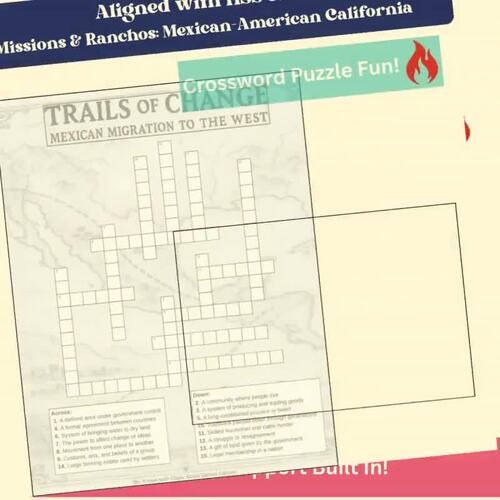 HSS 5.8.5 Puzzle Pack- Mexican Migration - Crossword, Word Search ...