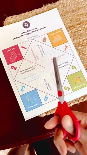 Dino Zones Feelings Strategies Cootie Catcher | Self Regulation ...