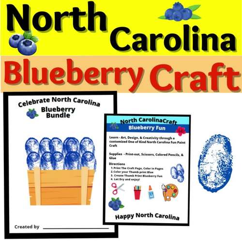 North Carolina Craft Activity Blueberry Finger Print Resource Art ...