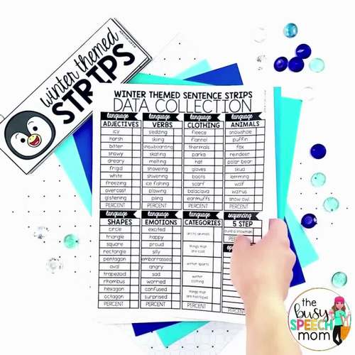 Winter Speech Therapy Articulation and Language Strips by The Busy ...