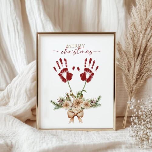 Merry Christmas Handprint Art | Christmas Keepsake | Christmas Craft ...