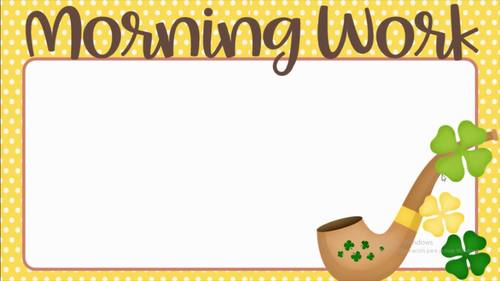 St. Patrick Daily Classroom Slides -- Editable Templates | TPT