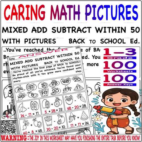 Mixed addition and subtraction within 50 with pictures Math Fun Divide ...