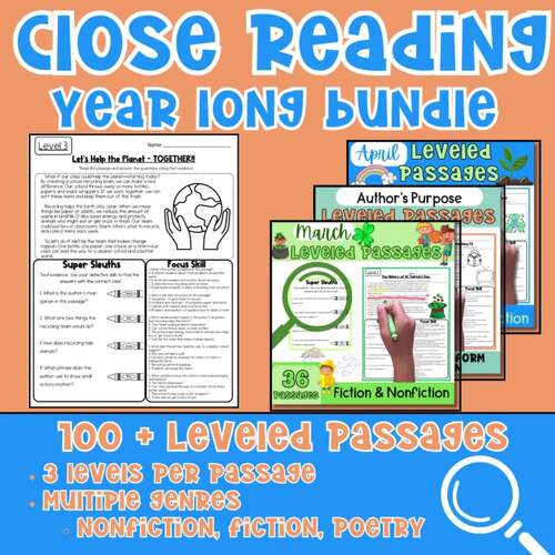 Differentiated Close Reading Passages Bundle | Comprehension for Grades 1–3