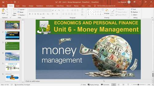 Economics and Personal Finance (EPF) - Unit 6 - Money Management ...