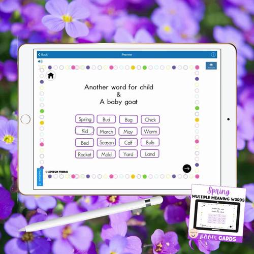 Spring Multiple Meaning Words Boom Cards by Speech Friend | TPT