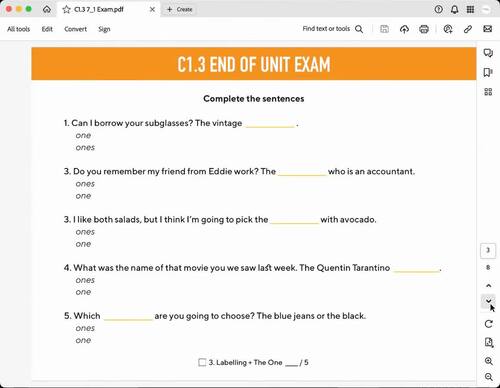 ESL Advanced C1.3 End of Unit Exam by ESL Adult Workshop | TPT